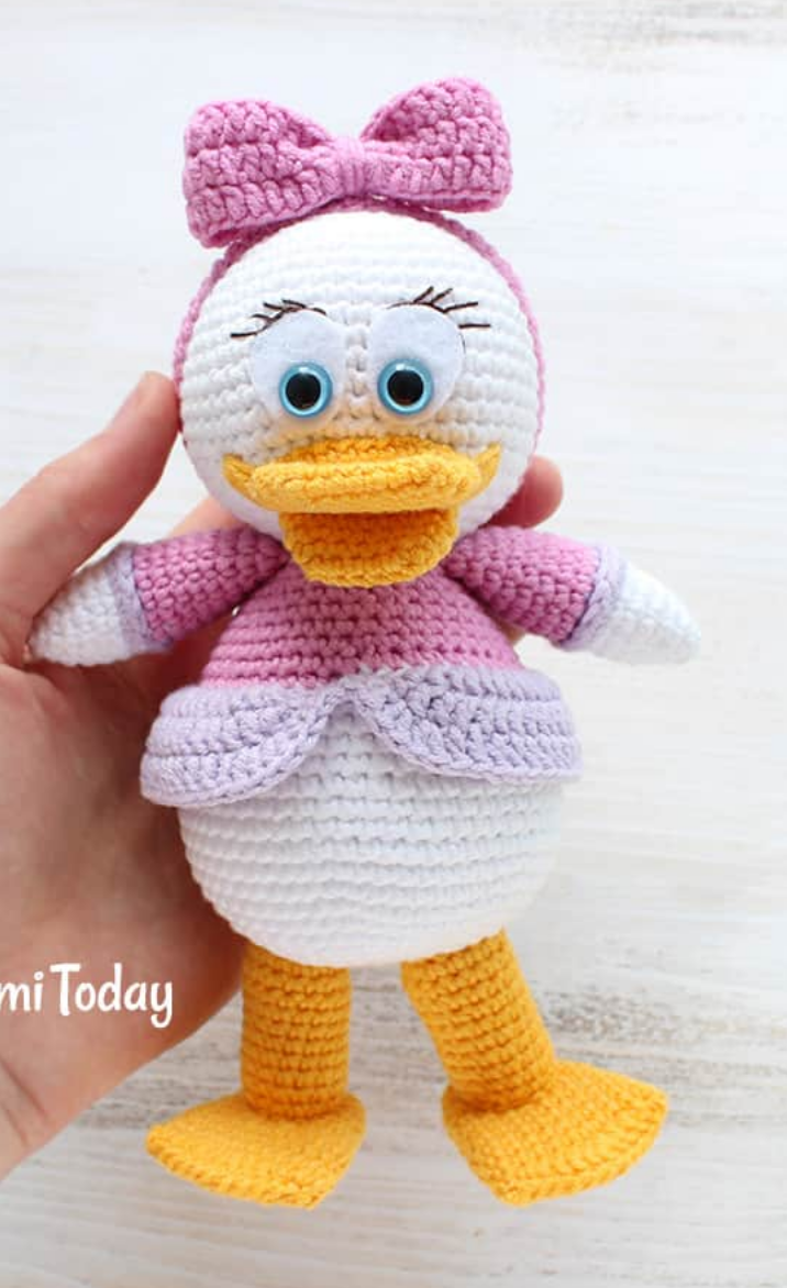 Ente gehäkelt im Daisy Look - www.handarbeit-macht-spass.de